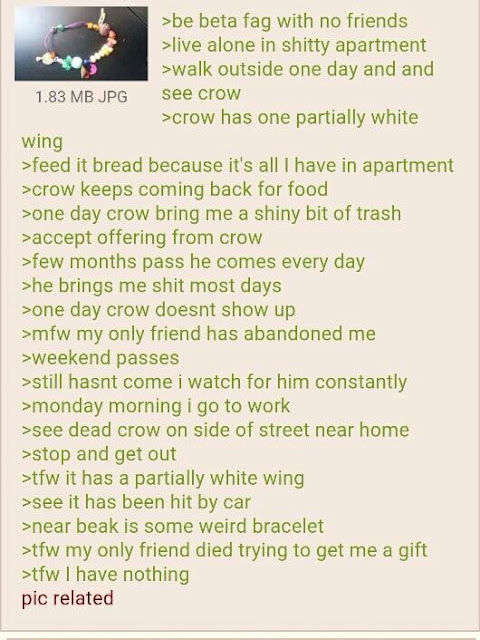 A large dump of various greentext stories, both funny and sad ...