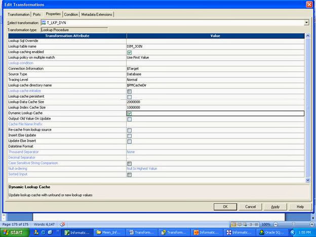 DYNAMIC LOOKUP WITH UPDATE STRATEGY IN INFORMATICA