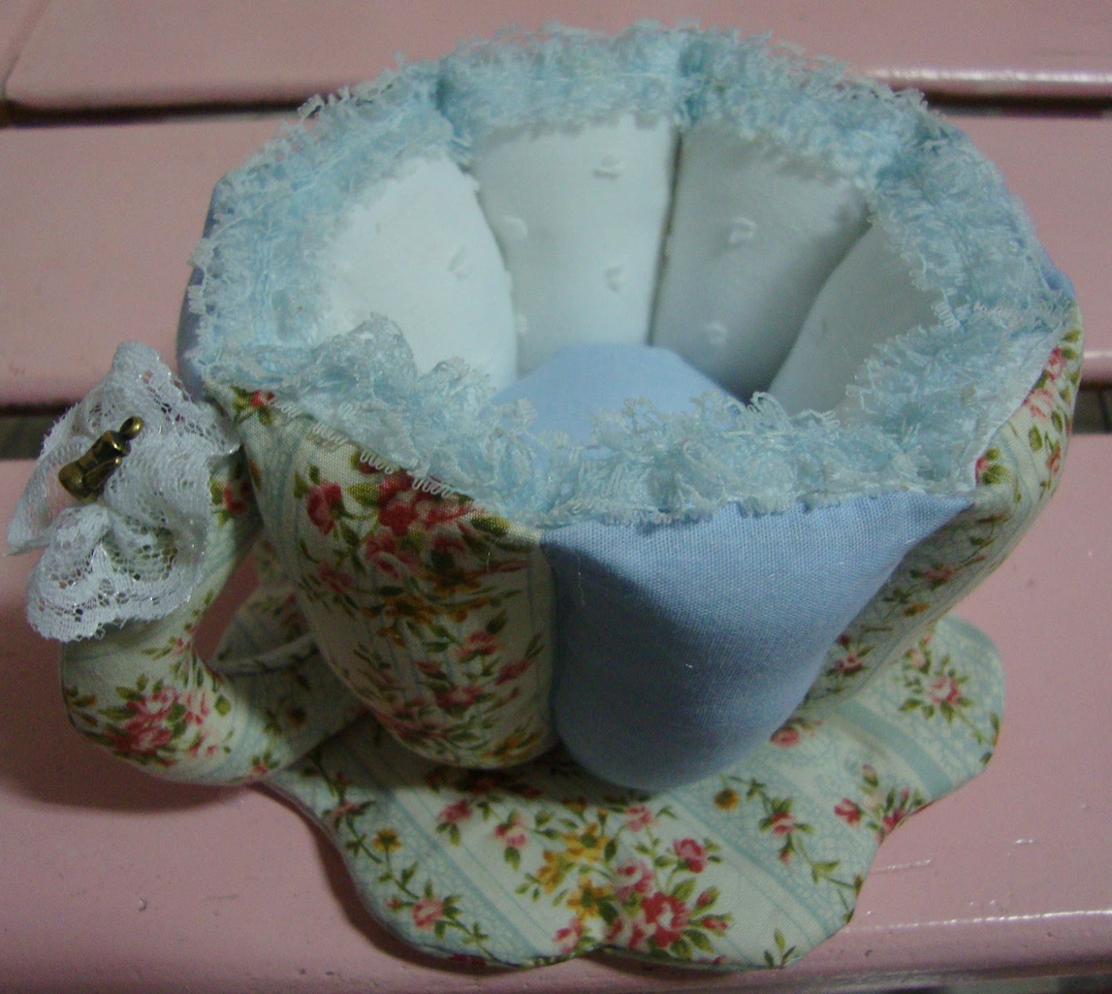 ...A Fada Arteira...: Xícaras de Patchwork!!!