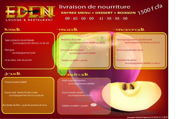 Formules - Livraisons du midi @ Eden Lounge & Restaurant | Journal d ...