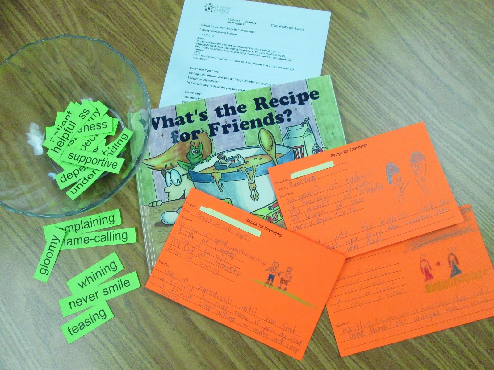 Elementary Counseling Blog: Recipe for Friendship