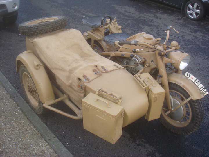 Belinfante-Indian-motorcycles: ww2 Zundapp KS750 in UK