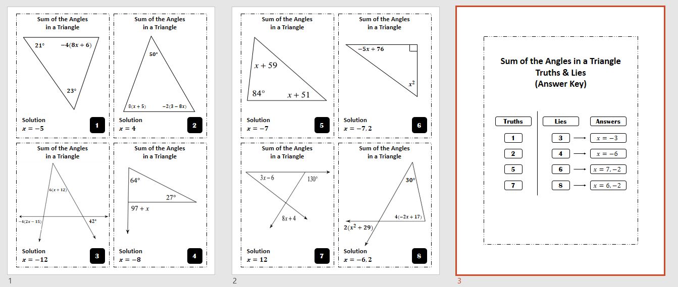 Radical~4~Math: Truths & Lies Activity