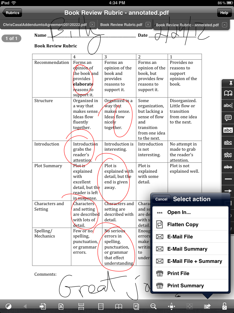 blog.mrcasal.com: Digital Record Keeping & Portfolio Building - Rubrics