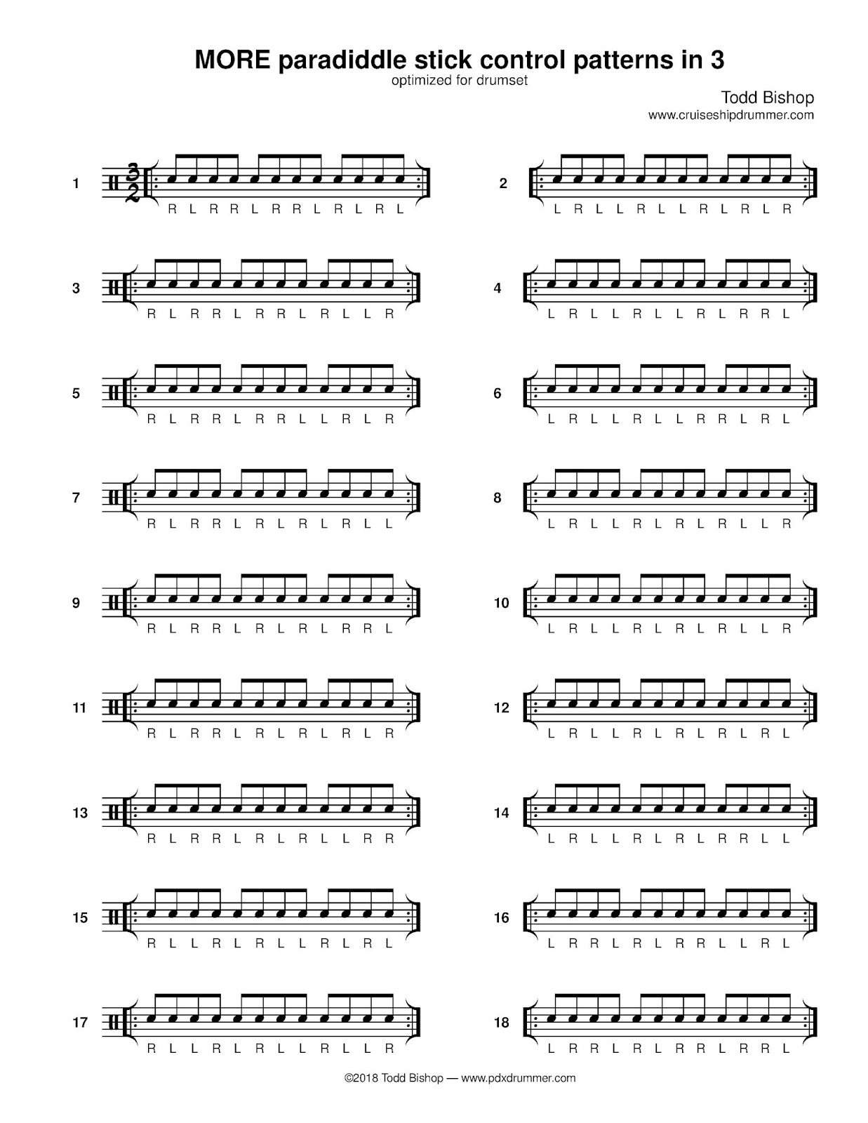 Cruise Ship Drummer!: More paradiddle combinations in 3