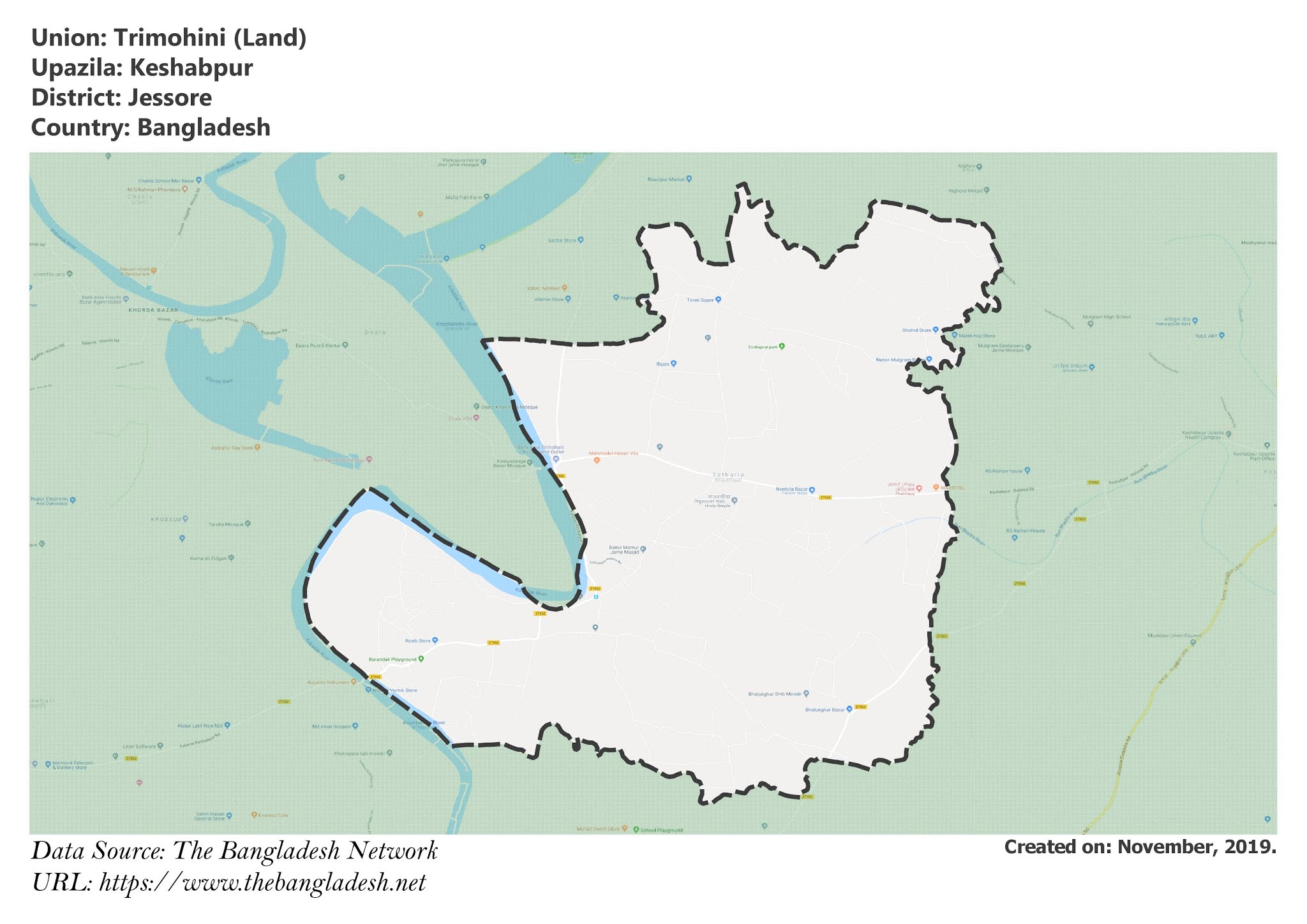 Trimohini Union, Jessore