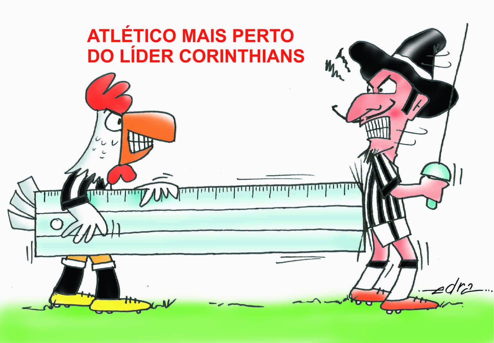 SÓ FUTEBOL - CHARGES: Atlético Encosta no Líder Corinthians