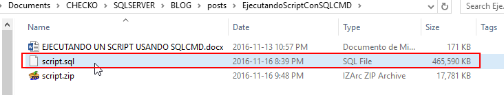 EJECUTANDO UN SCRIPT USANDO SQLCMD ~ SQL SERVER