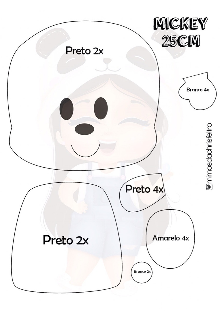Molde Mickey Mouse de Feltro com Moldes Decoração Disney - Ideias Criativas