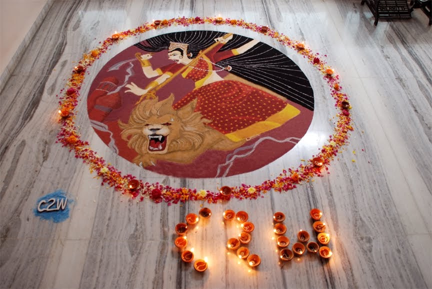 Paintings N Rangoli: Durga Ma Rangoli