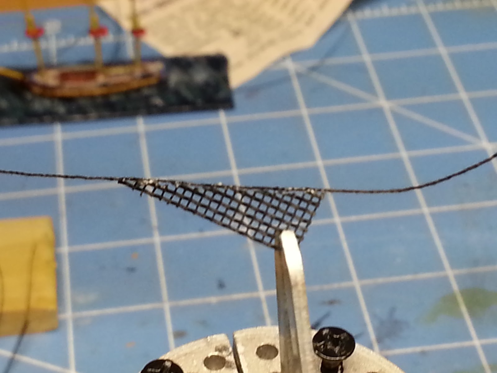 A Miniatures Hobby Room: Making Ratlines/Shrouds for 1/1200 Ships