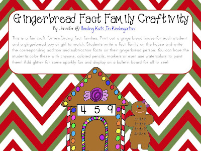 Herding Kats in Kindergarten: Gingerbread Fact Families Freebie!