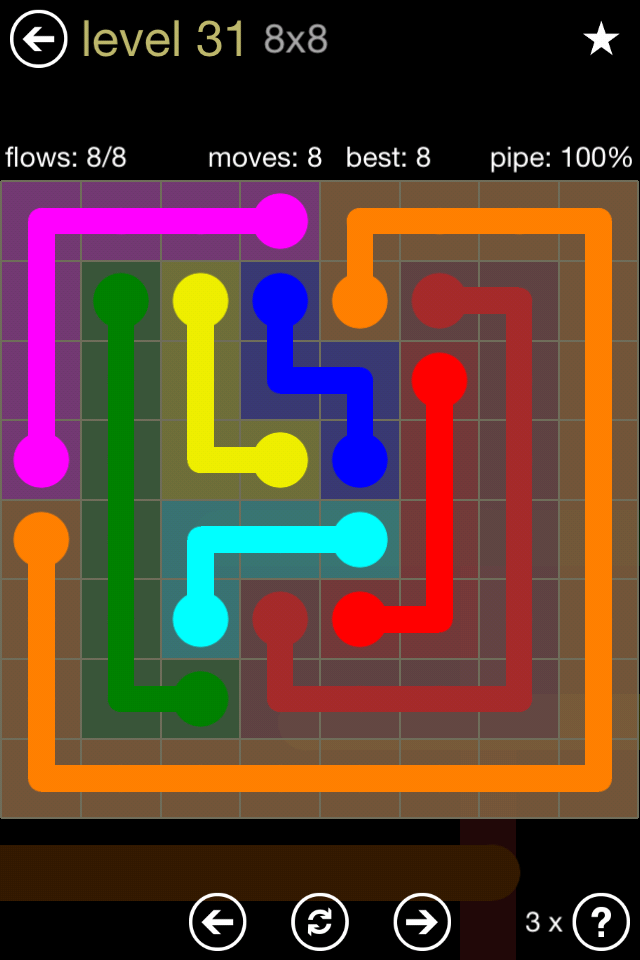 Flow-Free-Solutions (Çözümleri): 8x8 Mania (Levels 31-60)