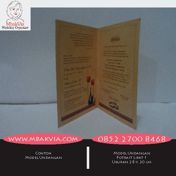 Contoh Model Undangan Pernikahan Potrait Lipat 1