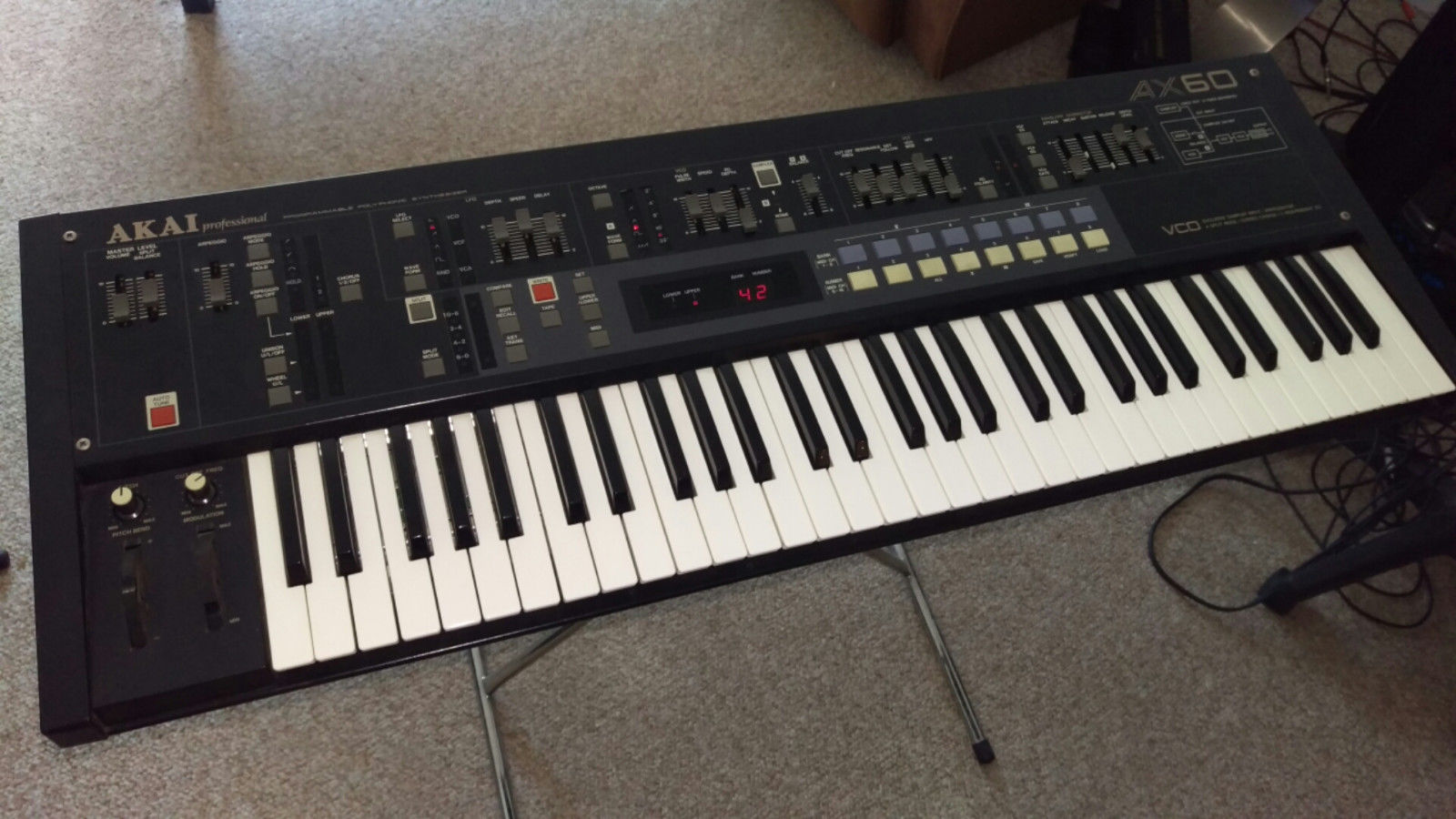 MATRIXSYNTH: Vintage Akai AX60 Programmable Polyphonic VCO Analog Synthesizer Keyboard