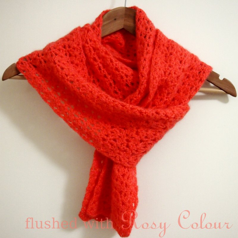 Flushed with Rosy Colour: Coral Scarf