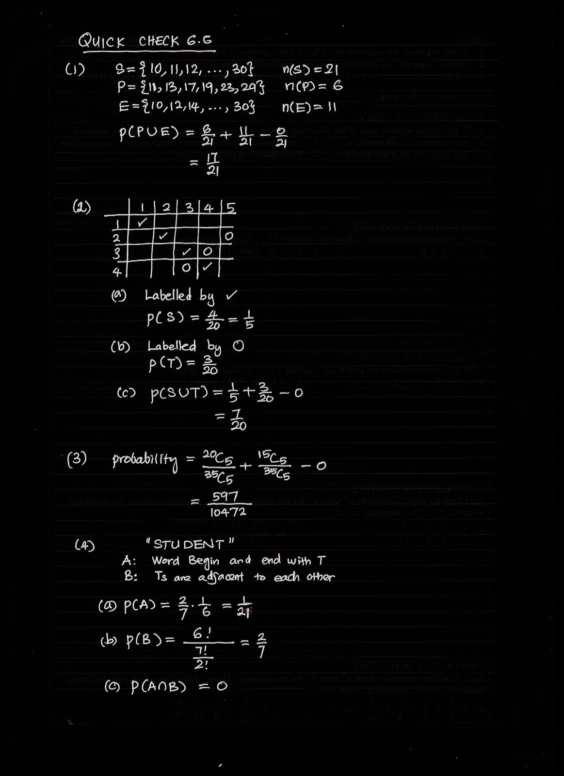 Stpm Mathematics T: PROBABILITY