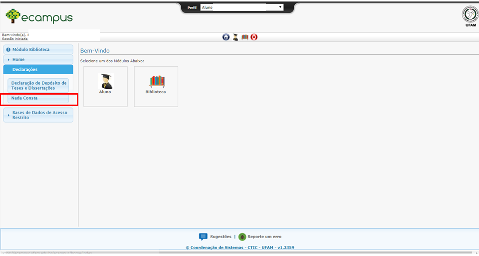 Instruções para emitir o NADA CONSTA