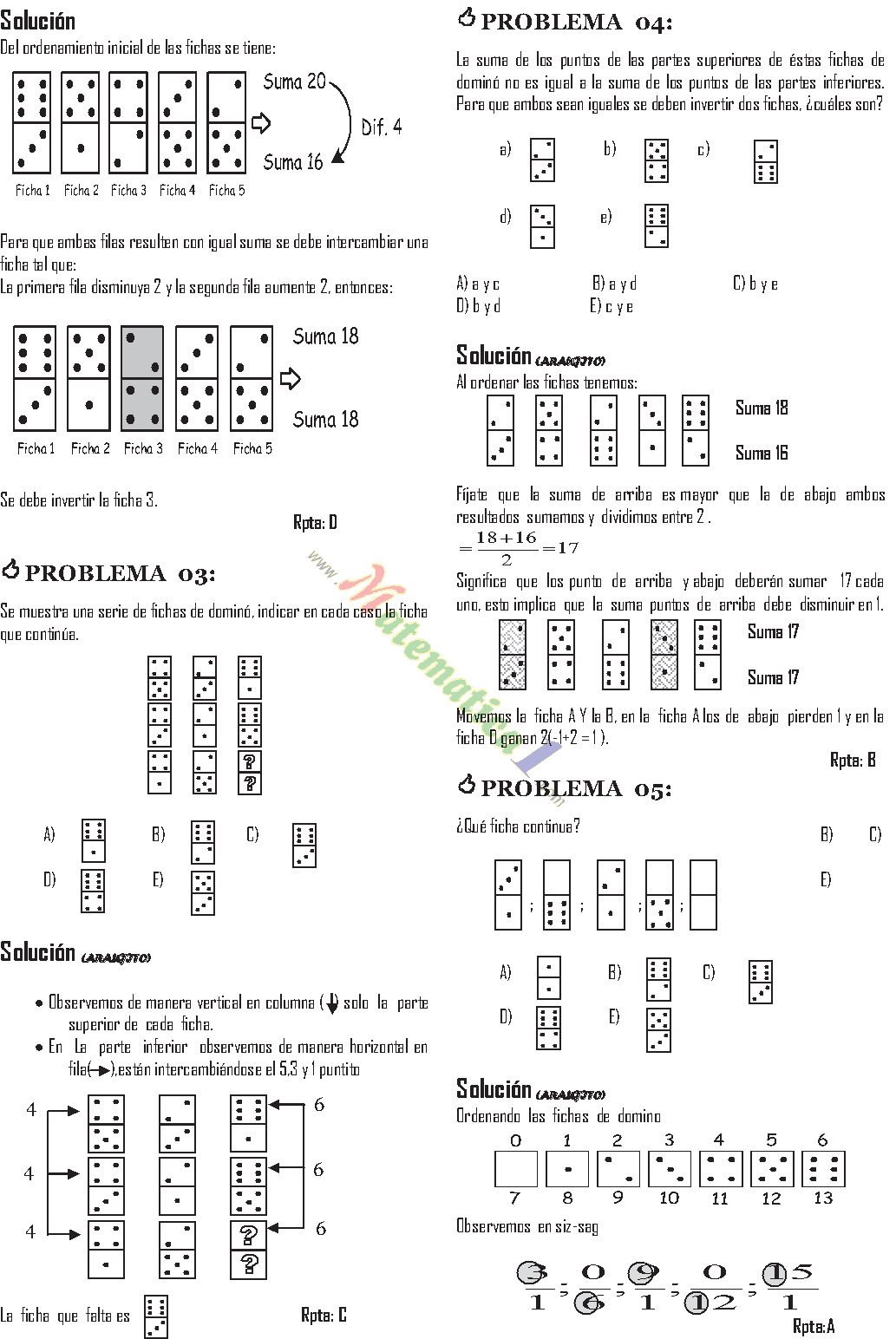 TEST DE DOMINÓ EJERCICIOS RESUELTOS EN PDF Y VIDEOS