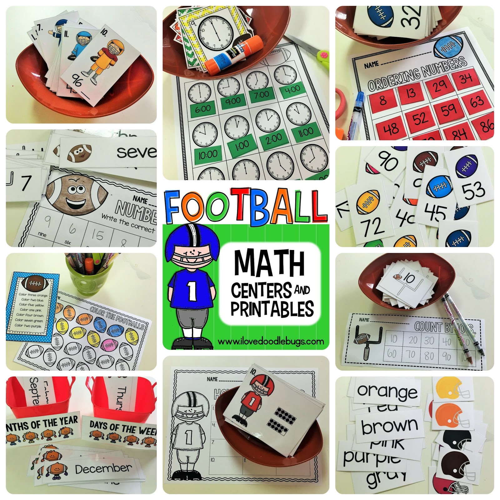 Doodle Bugs Teaching {first grade rocks!}: Football Math Centers ...