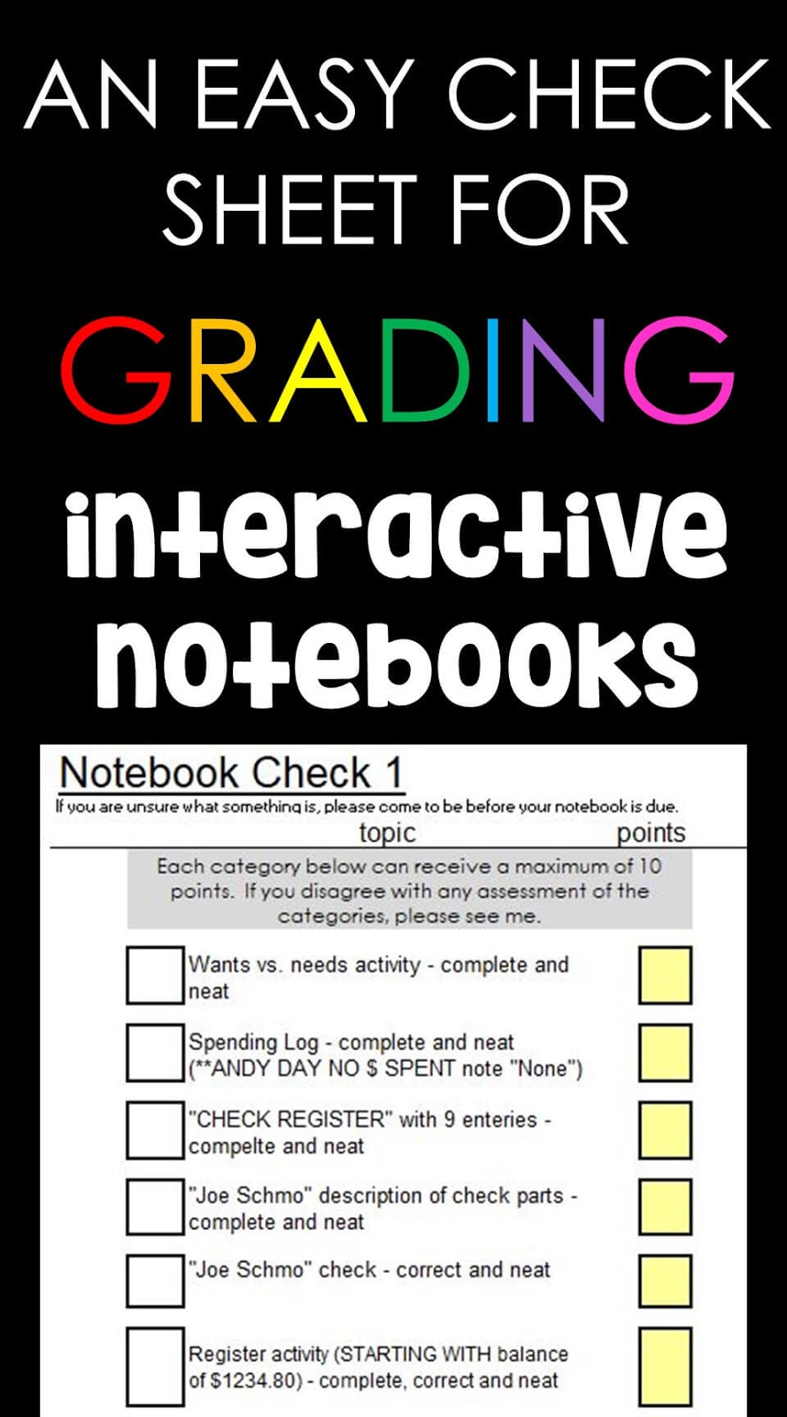Scaffolded Math and Science: An easy check sheet for grading ...