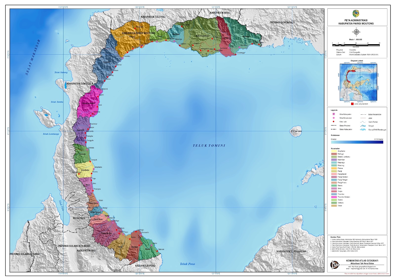 Peta Kabupaten Parigi Moutong