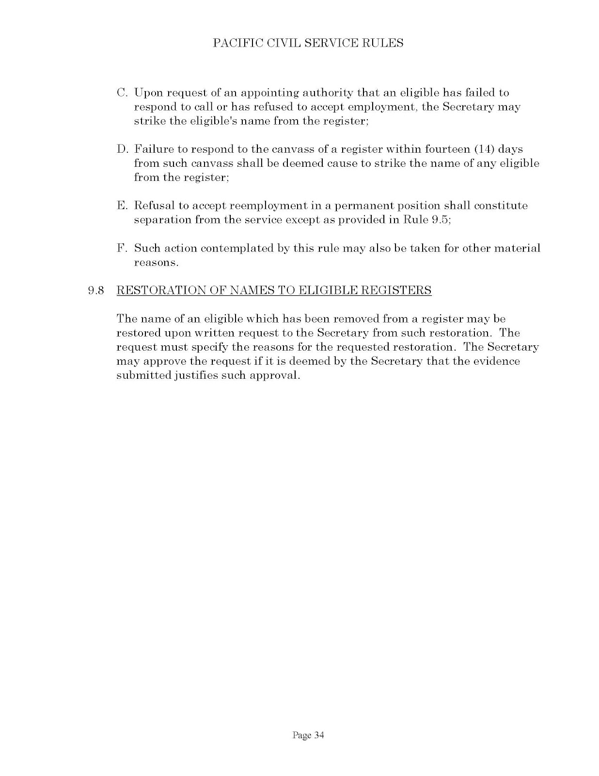 Committee To Recall Cy Sun: Civil Service Rules