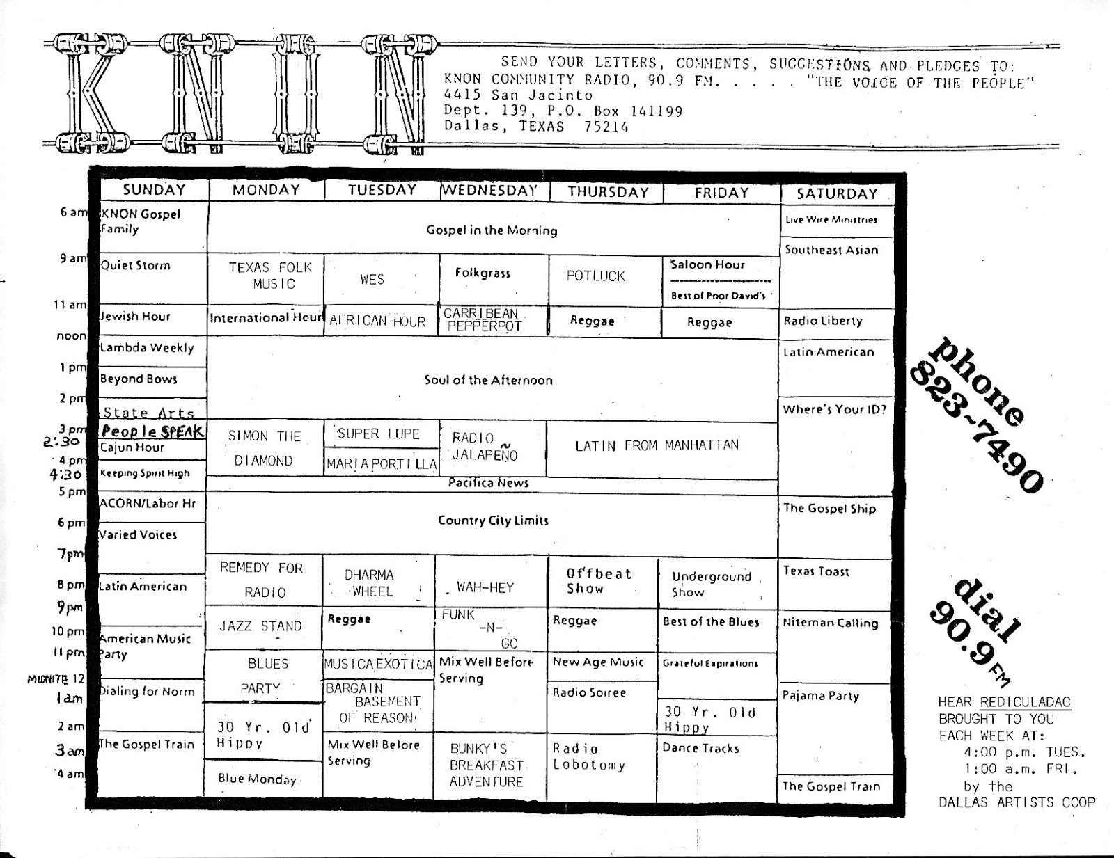 The History of KNON 89.3 FM in Dallas, Texas