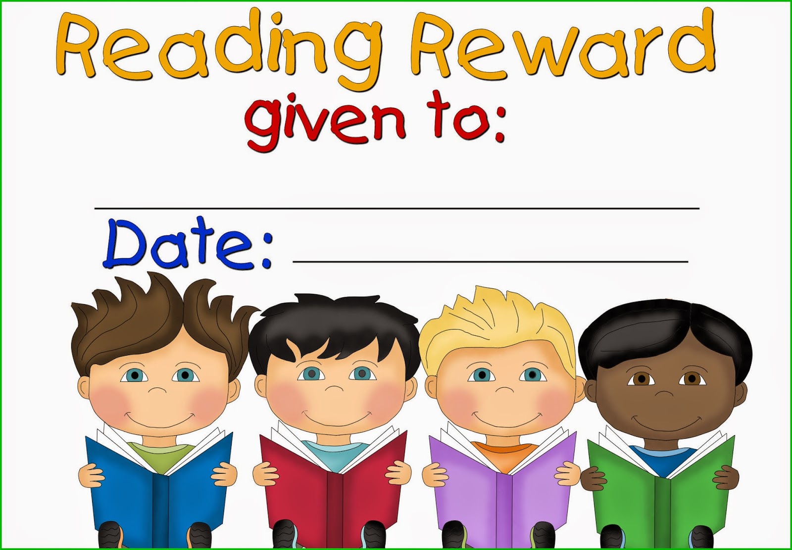 Resale Clipart: Reading Reward freebie for Teachers