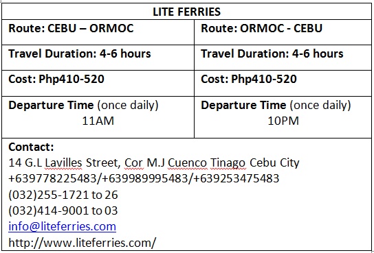 Little Pinay Explorer: Detailed Ferry Schedule and Fare Rates (Cebu to ...