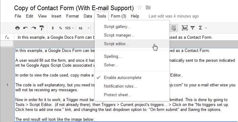 How To Create A Google Docs Contact Form To Your Website - -- IT Box ...