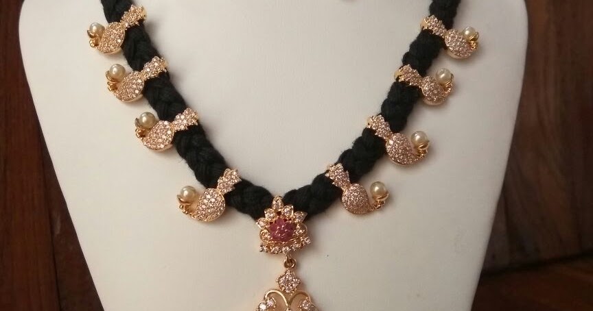 Latest BlackThread Chain With CZ pendent | Buy Online Jewellery