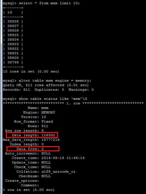 adalf的小技巧: [MySQL]Memory Table的維護