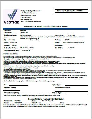 How to Download Vestige DAF Form / Print Distributor Application Form ...