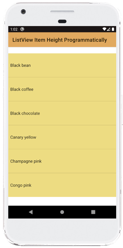 Android Kotlin Listview Item Height Programmatically