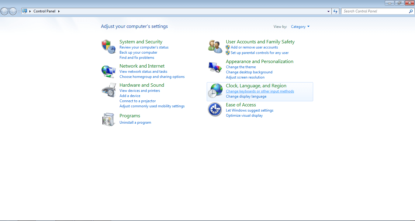 Change keyboards or other input methods