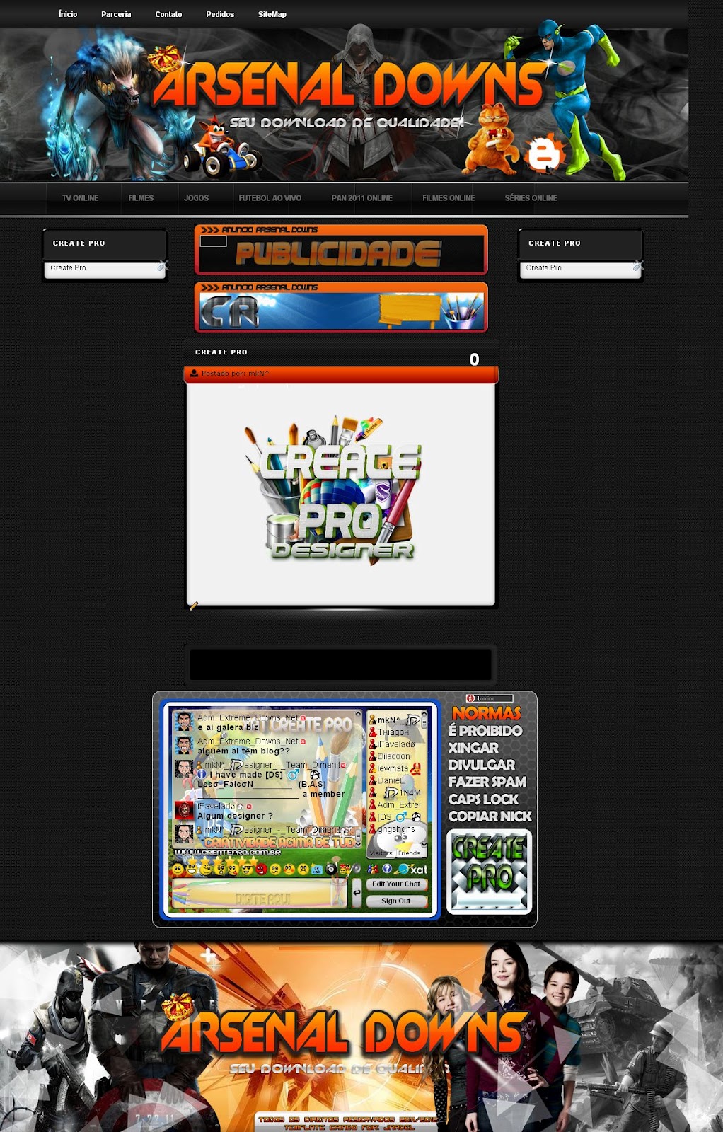 Template Arsenal Downloads - NOME DO SEU SITE