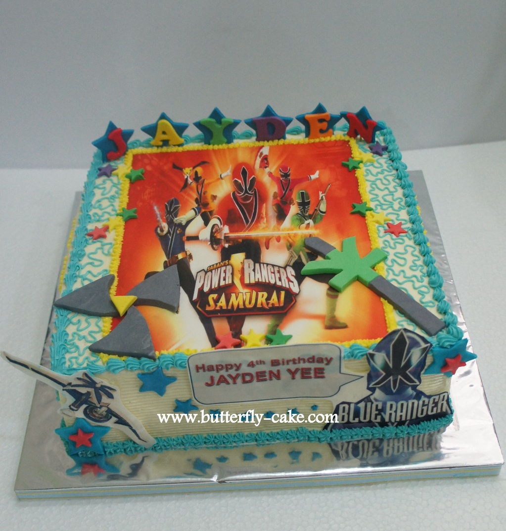 Butterfly Cake: Blue Power Ranger Samurai Cake