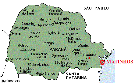 Playas de Brasil: Mapa de Matinhos (Paraná - Brasil)