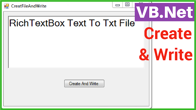 VB Net Create And Write In Text File C JAVA PHP Programming Source Code