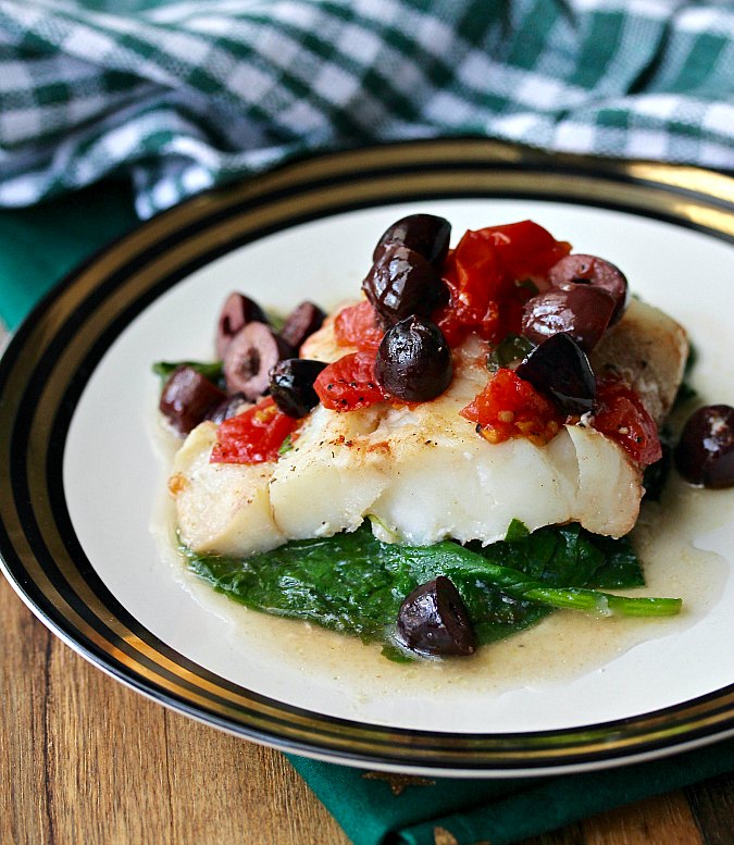 Sheet Pan Cod with Spinach, Tomatoes, and Olives en Papillote | Karen's ...