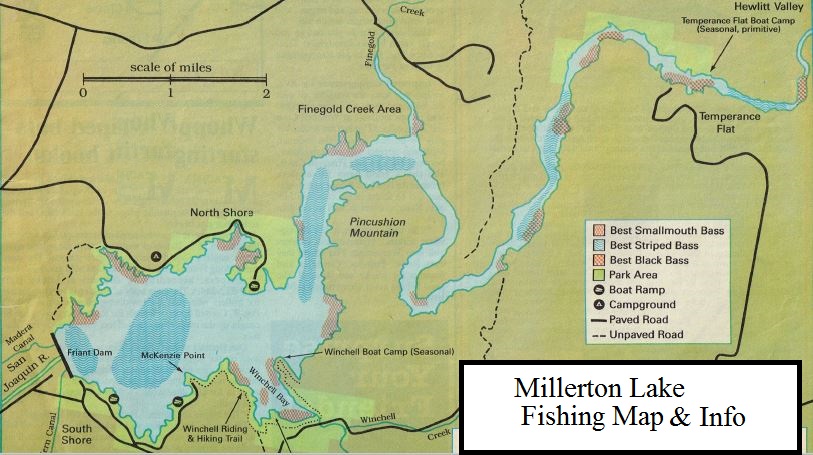 2018 Millerton Lake Fishing Map, Fishing Report, Fresno Hunting Clubs,