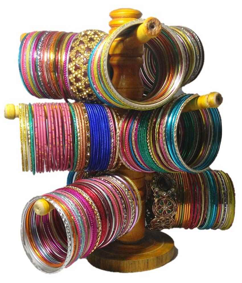 stylish bangles stand full of glass bangles for girls - Sari Info