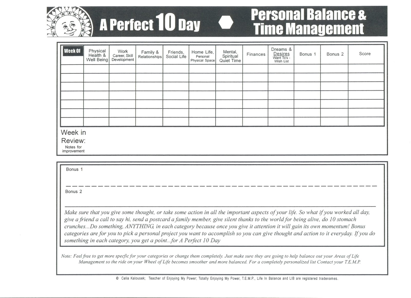 Peak Potential - Life in Balance: Time Management & Perfect 10 Day ...