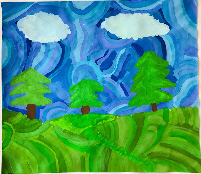 Paintbrush Rocket: 6th Grade Abstract Landscapes!