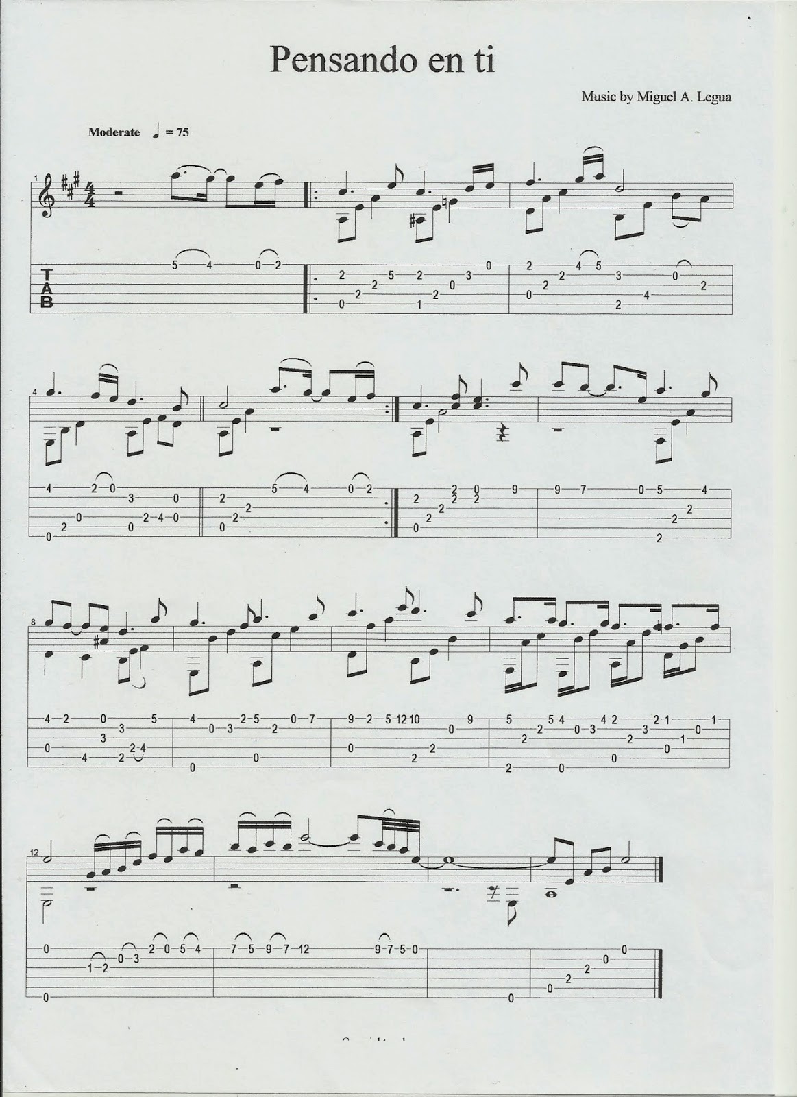 Guitarra Pensando En Ti