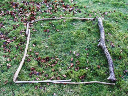 Sun Hats & Wellie Boots: Constructing 2D Shapes with Sticks - Outdoor Play