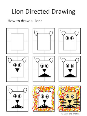 Stars and Wishes: Lion directed drawing