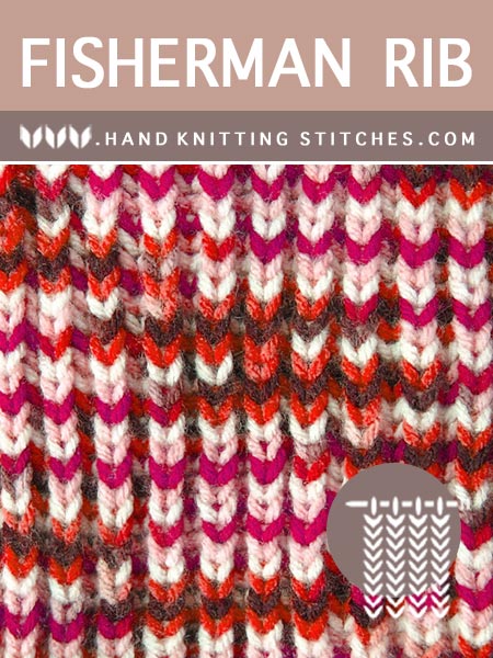 Fisherman Rib Brioche Pattern - Hand Knitting Stitches