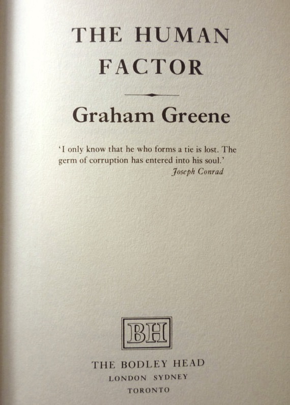 Existential Ennui: The Human Factor by Graham Greene; Book Review: True ...
